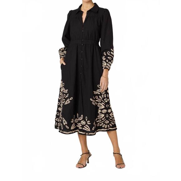 Cleobella | Dresses | New Cleobella Elyse Midi Dress In Black Ivory ...